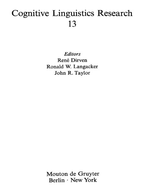 Cognitive Semantics And Structural Semantics Download Free Pdf