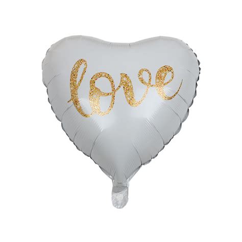 Ballon Mylar Coeur Blanc Love Ballonsballons Aluminium Mylar à Thème