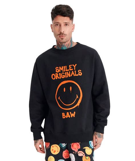 Moletom Baw X Smiley Spray Preto