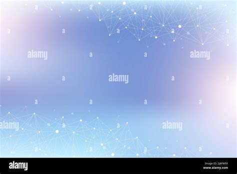 digits abstract illustration with connected line and dots wave flow