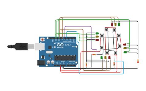Circuit Design Proyecto Semaforo Tinkercad