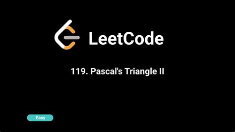 Pascal S Triangle II