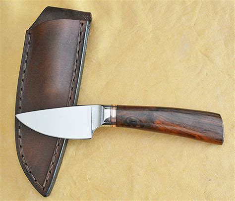 3 Inch Dropped Edge Utility Knife With Dendritic Cobalt Blade And Cocobo