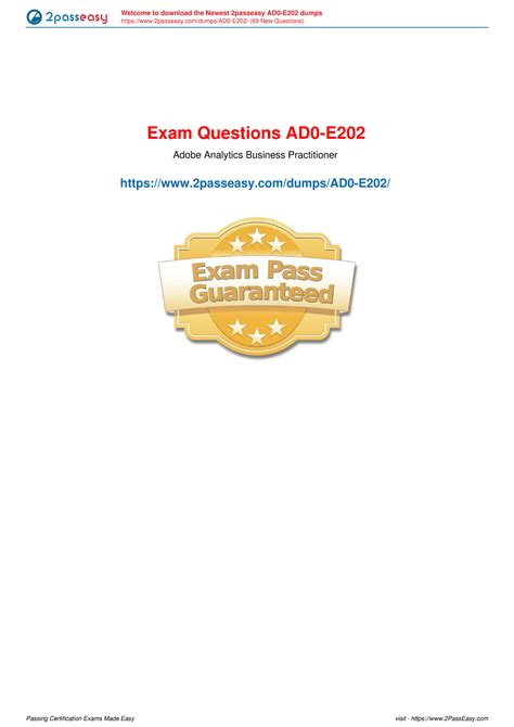 Adobe Test Inside Ad E Exam Prep Nov By Rachel Passeasy Dumps AD E New