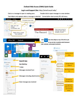 Fillable Online Outlook Web Access OWA Quick Guide Fax Email Print PdfFiller