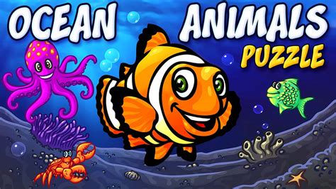 美版海洋动物谜题 学龄前儿童动物学习谜题游戏 Ocean Animals Puzzle Preschool Animal
