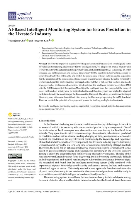Pdf Ai Based Intelligent Monitoring System For Estrus Prediction In The Livestock Industry