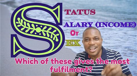 Status Salary Or Sex Dr John S Balogun Youtube