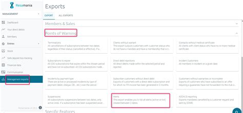 The Alert Export 📈 Xplor Gym