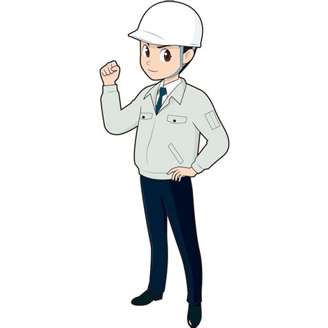 ガッツポーズする現場監督 Sozaido