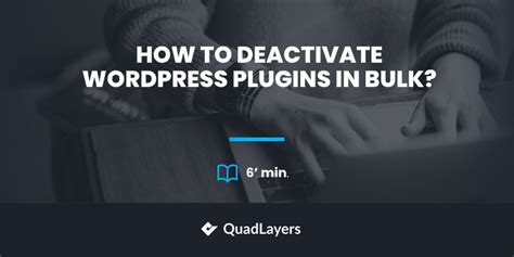 Deactivate Wordpress Plugins In Bulk Quadlayers