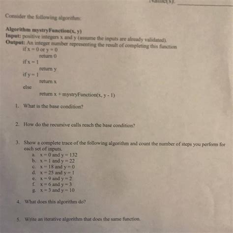 Solved S Consider The Following Algorithm Algorithm Mystry Chegg