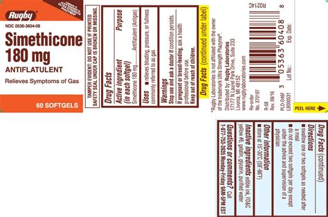 Simethicone Capsule Liquid Filled Rugby Laboratories Inc