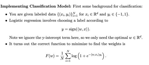 Implementing Classification Model First Some Chegg