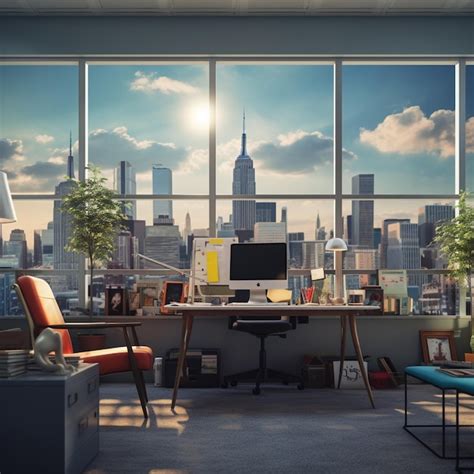 Premium Photo A Office Work Area