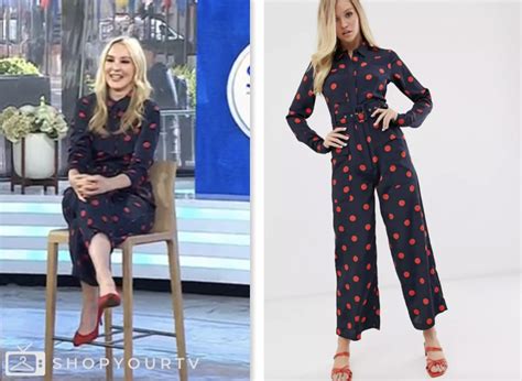 The Today Show April 2024 Chassie Posts Navy Blue And Red Polka Dot