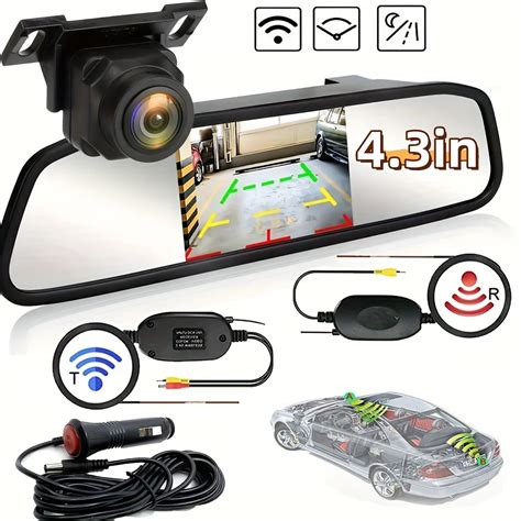 무선 자동차 스타일링 43 인치 스크린 미러 모니터 디스플레이 후방 백업 카메라 Tv 티몬