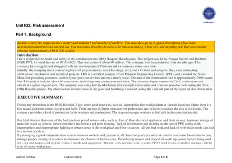 Doc Unit Ig2 Risk Assessment Part 1 Background