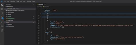 Defining A Task For Quickly Creating Hugo Posts In Visual Studio Code