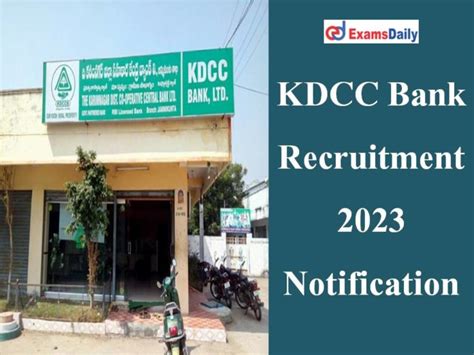 Kdcc Bank Recruitment 2023 Notification Out Salary Rs35000 Pm