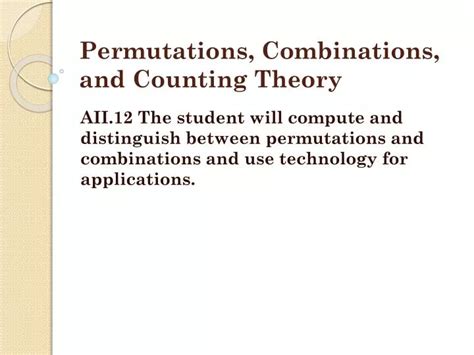 Ppt Permutations Combinations And Counting Theory Powerpoint Presentation Id2256027