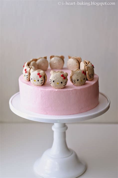 I Heart Baking Hello Kitty Macaron Cake With Neapolitan Layers And Nut Free Sesame Seed