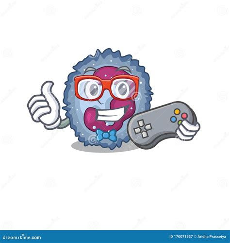 Smiley Gamer Neutrophil Cell Cartoon Mascot Style Stock Vector Illustration Of Immunology