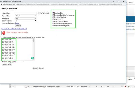Bulk Search By A List Of Multiple Skus On Sellercloud From Excel