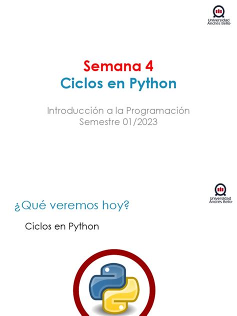 Semana 4 Ciclos Pdf Python Lenguaje De Programación Desarrollo