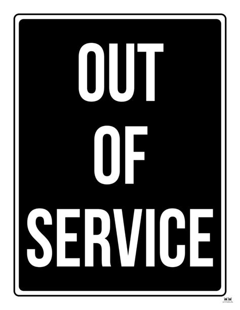 Out Of Service Signs 25 Free Printables Printabulk