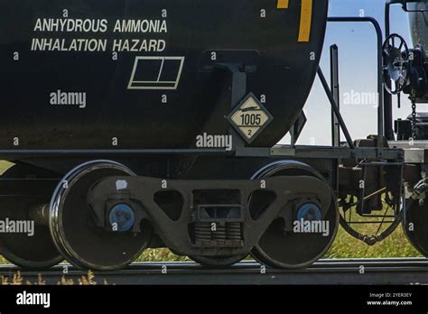 Close Up Of The Tank Car Of A Canadian Freight Train With 1005 Warning