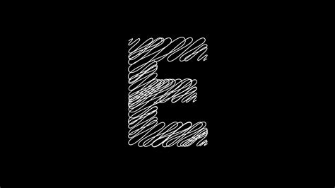 Letter E Animation With Scribble Line In Black Background 22311674