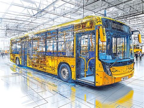 Bus Assembly Plant Cad Design Stock Illustration Illustration Of