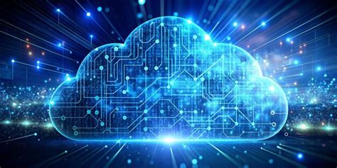 Futuristic Data Cloud Computing Electronic Communication Concept