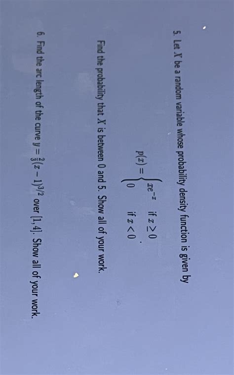 Solved Let X ﻿be A Random Variable Whose Probability Density