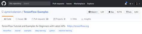 tensorflow link on main page needs to be updated · issue 227