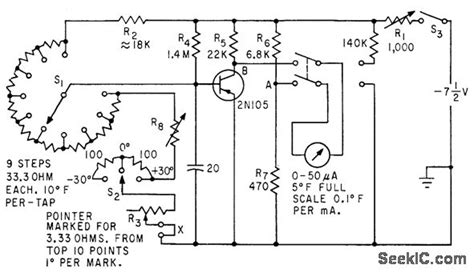 TRANSISTOR THERMOMETER Control Circuit Circuit Diagram SeekIC