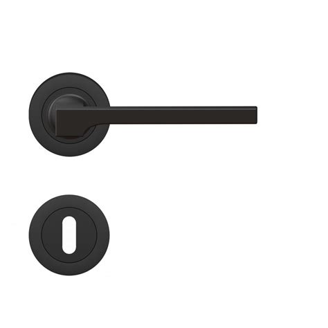 Poignées de porte sur rosaces rondes série ER Soho noir mat title KARCHER DESIGN