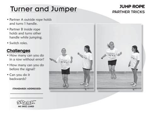 Spark Pe Jump Rope Partner Skill Cards