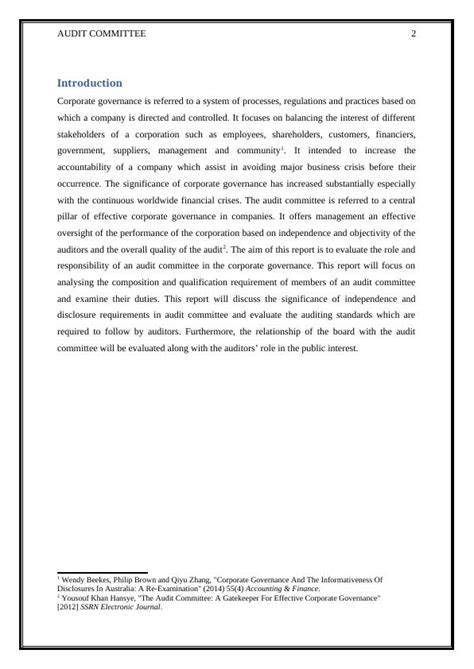 Audit Committee In Corporate Governance And Ethics Roles And