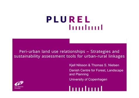 Pdf Peri Urban Land Use Relationships Strategies And Sustainability Assessment Tools For