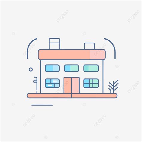 房屋建築線圖 向量 白色背景上描繪學習中心的直線圖標 Flaticon 和 Dribbble 的矢量插圖 行為高清向量圖案素材免費下載