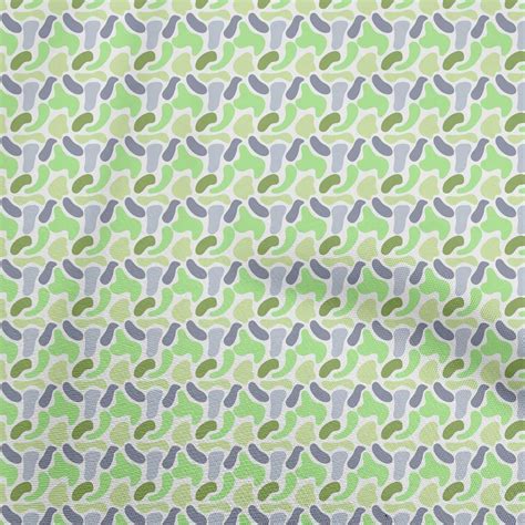 Oneoone Georgette Viscose Light Green Fabric Abstracts Sewing Material