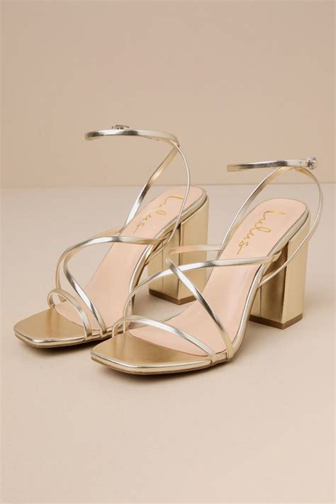 Munro Gold Strappy Ankle Strap High Heel Sandals In 2025 Homecoming