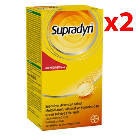Supradyn Vitamin, Mineral ve Koenzim Q10 İçeren 30 Efervesan Tablet 2 ...