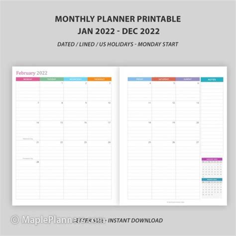 Minimalist March Calendar 2022