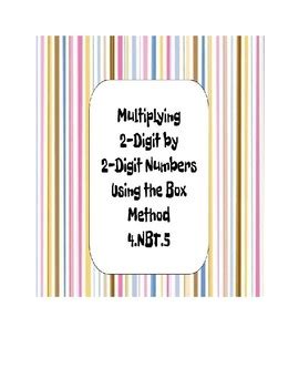 Using The Box Method To Multiply Two 2 Digit Numbers By Mary Miller