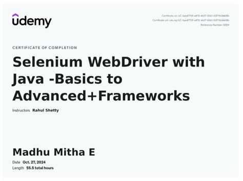 Madhu Mitha Elango On Linkedin Rahulshettyacademy Udemy
