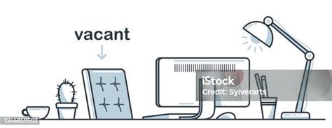 흰색 사무실 또는 가정 작업 장소 벡터 현대 일러스트 빈 의자 아무도 빈 작업 개념 직장을위한 편안한 공간을 통해 고립 된 작업 책상 플랫 일러스트 가정용 장비에 대한 스톡