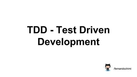 Tdd Presentation Ppt